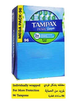 Tampax 96-Piece Super Leak Guard Protection Tampons with 3x comfort ...