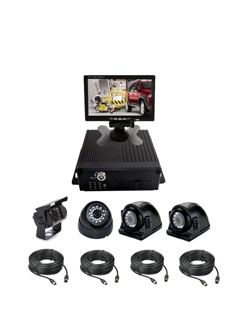 Crony C-1004 LCD DVR KIT For Car 4 Channel H.264 2.0MP 1080P AHD Mobile ...