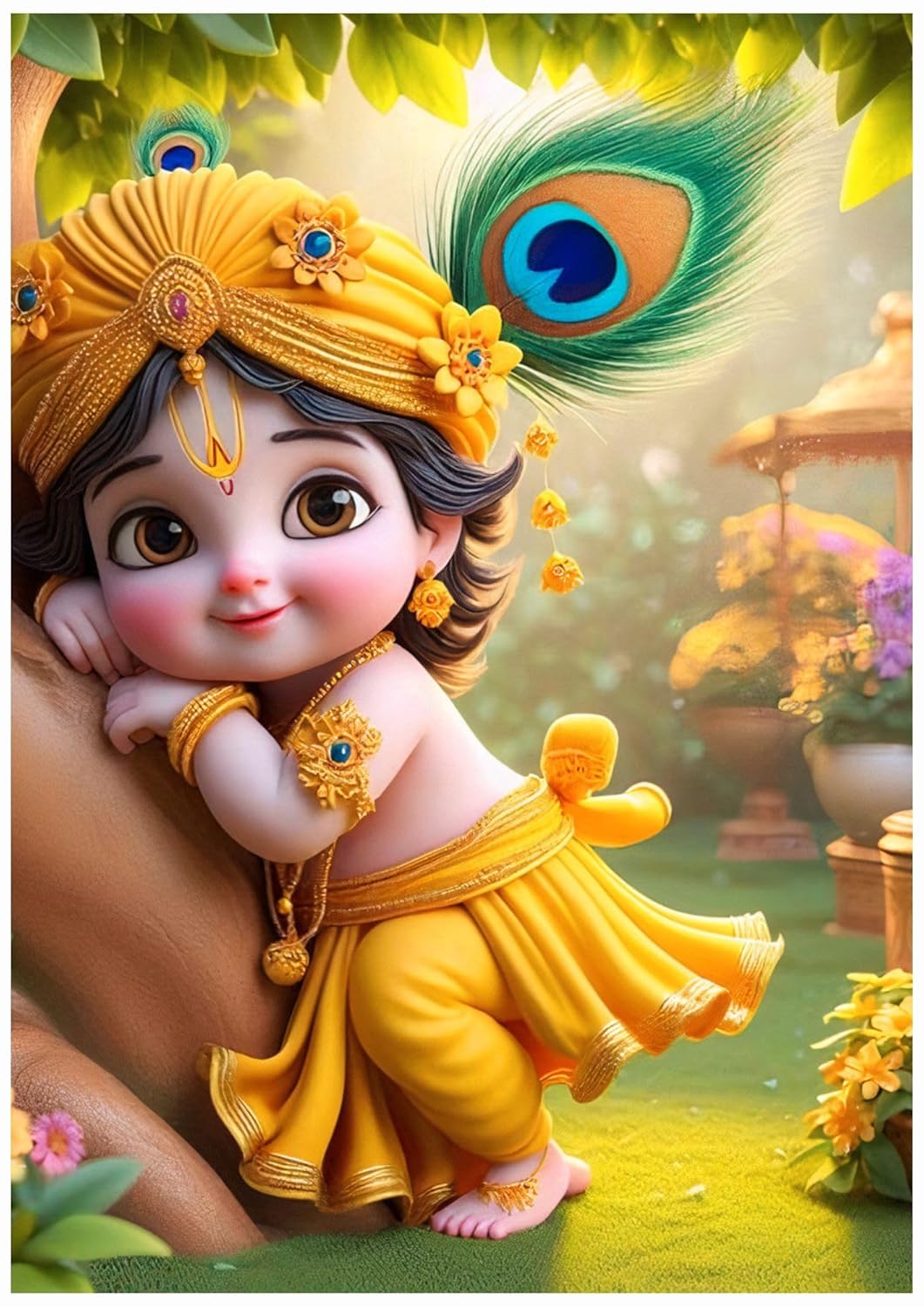 Generic Baby Krishna Photo Posters For Pregnant Women, Bal krishna Poster for Divine Essence ...