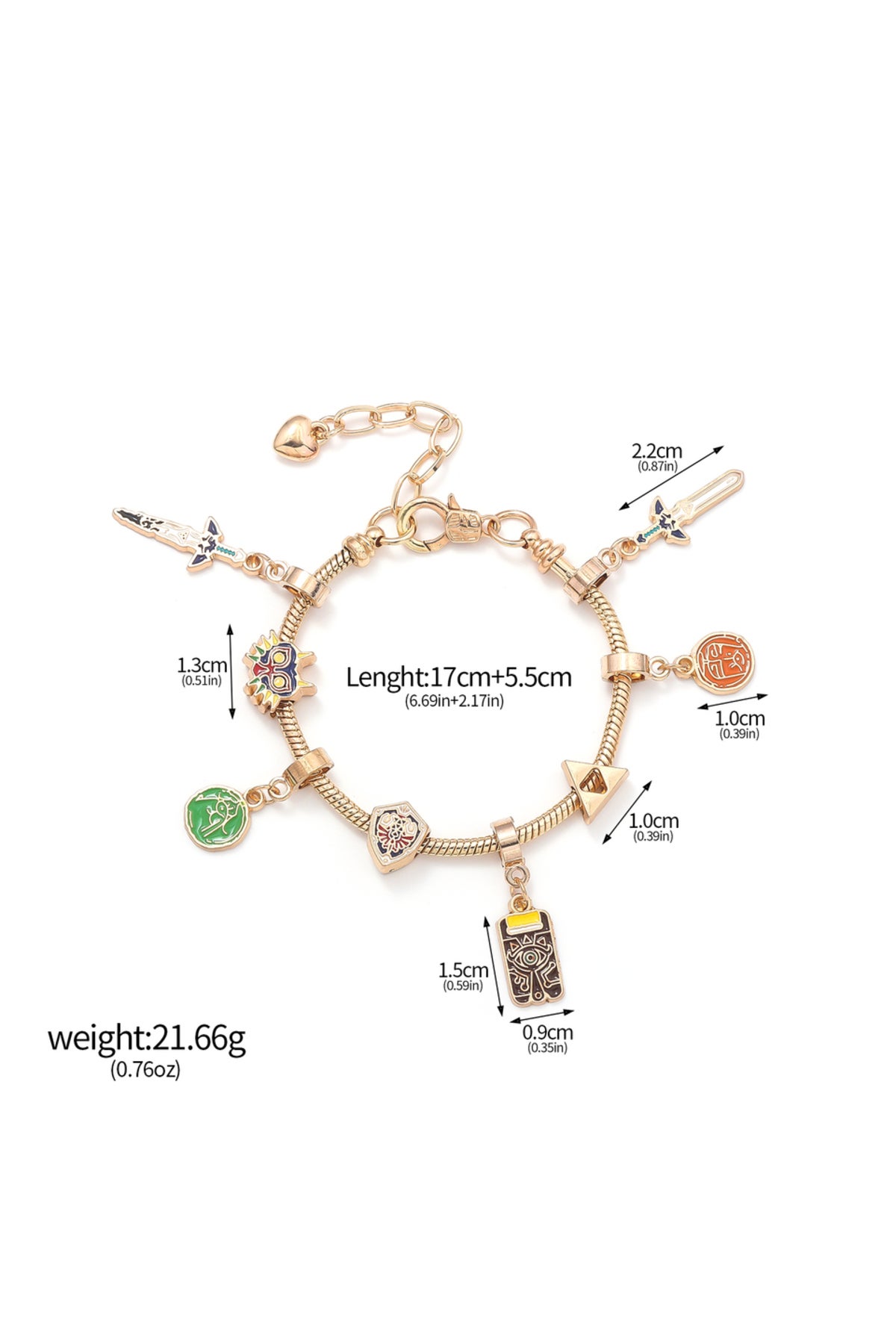 erorex B00192 Zeldas Tears of The Kingdom Link Bracelet Pendants Hylian ...