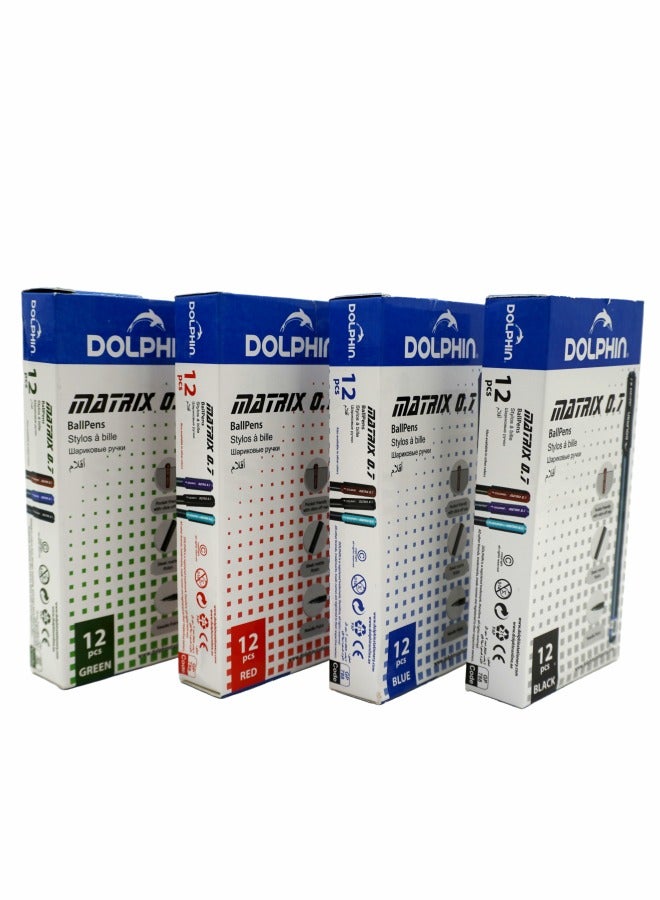 Dolphin 4 boxes Dolphin Matrix Ballpens 0.7mm assorted colors | Best ...