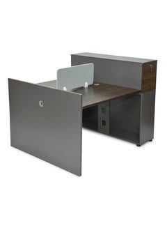 KARNAK Modern 2-Person Workstation Desk With Table Top Screen Divider ...
