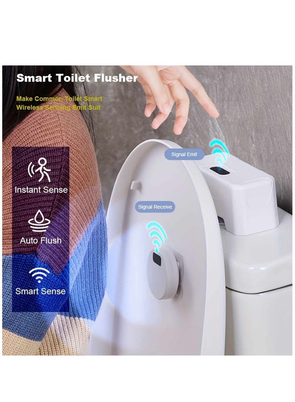 Arabest Automatic Toilet Flusher Touchless Toilet Flush Kit Toilet ...
