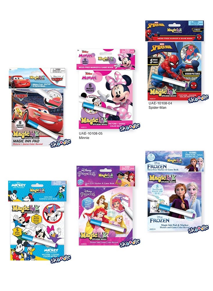 SKOODLE SKOODLE Mini Colouring Set, Mini Magic Ink Book Set-Princess ...