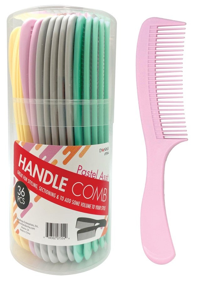 Donna DONNA Handle Comb, Pastel Assorted (36 Pack) – Ergonomic Styling ...