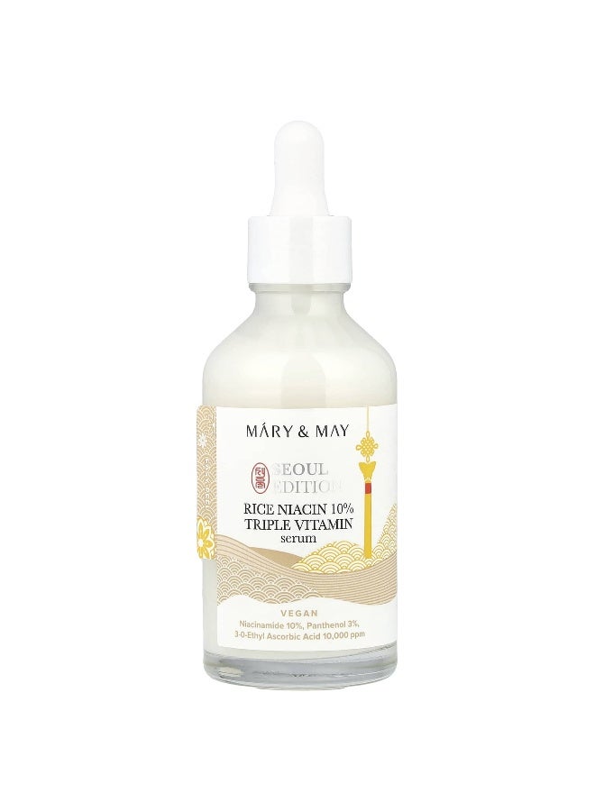 MARY & MAY Mary & May, Seoul Edition, Rice Niacin 10% Triple Vitamin Serum, 2.7 fl oz (80 ml ...