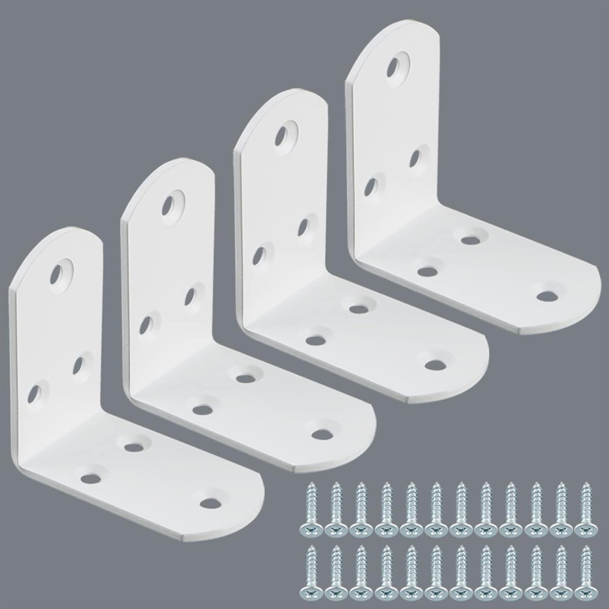 Alise 4Pcs Stainless Steel L Brackets for Shelves White, Small Floating ...