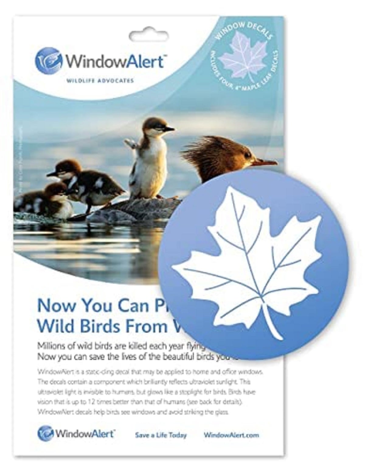 WINDOWALERT Windowalert Maple Leaf Anti-Collision Decal - Uv-Reflective ...