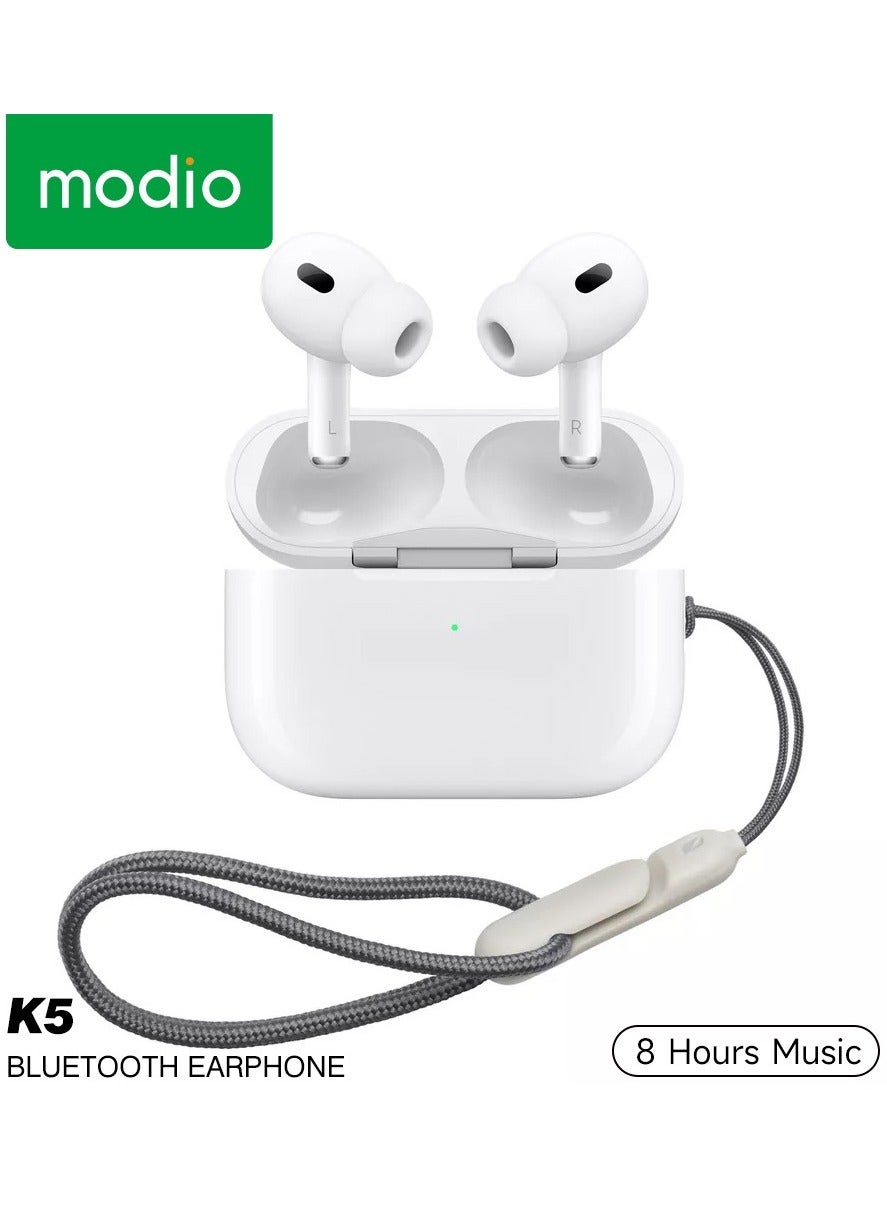 modio Modio K5 True Wireless Earphone With HD Sound Quality - White ...