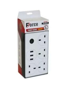 FORCE Electrical connection with 4 AC power outlets and 3 USB ports ...