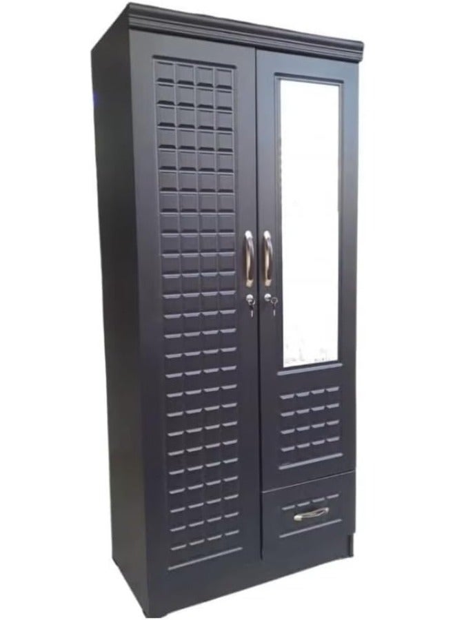 ALWASIT HOME 2 Door Wooden Wardrobe Cabinet Cupboard Engineered Wood ...