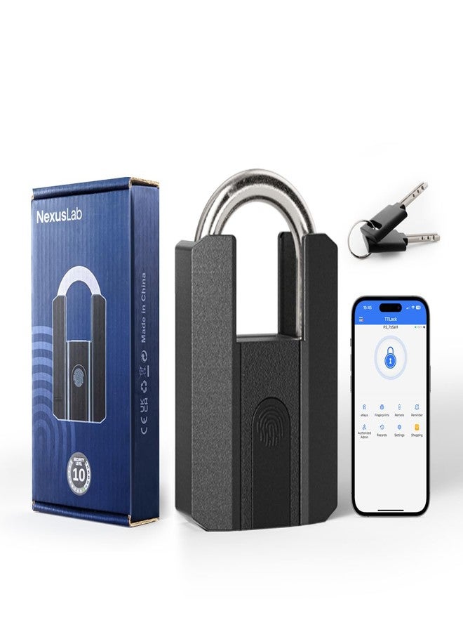 NexusLab NexusLab Heavy Duty Fingerpint Padlock with Key, Gate Locks ...