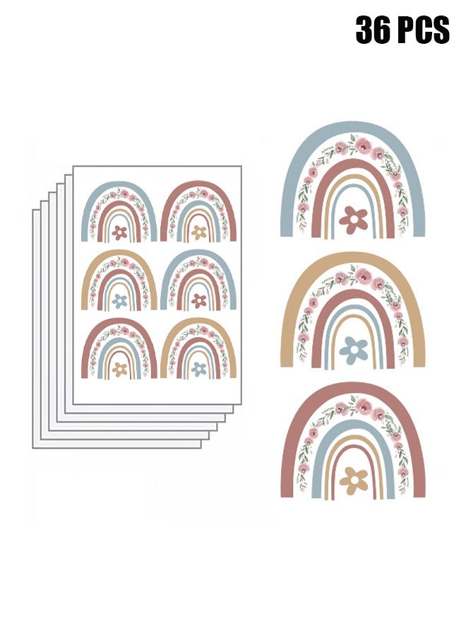 HY 36 Pcs Flower Mini Rainbow Bohemian Decal, Room Decoration DIY ...