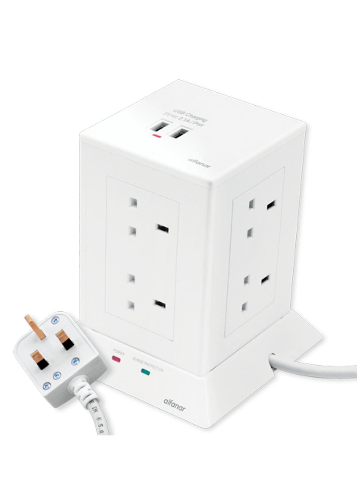 alfanar Alfanar 13A Power Strip With 8 Socket,2 USB Ports and 3-Meter Wire | Best Price KSA ...