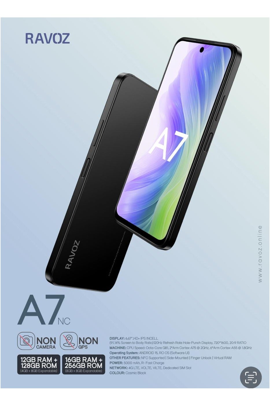 RAVOZ RAVOZ A7 Without Camera and GPS 8GB RAM [4+4 Expandable] 128 GB ...