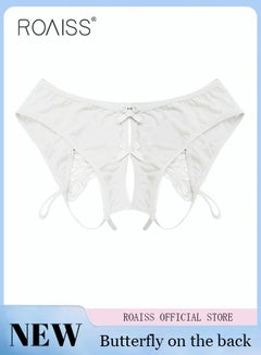 roaiss Women's Lace Butterfly Briefs Sweet Lingerie Embroidered Thong ...