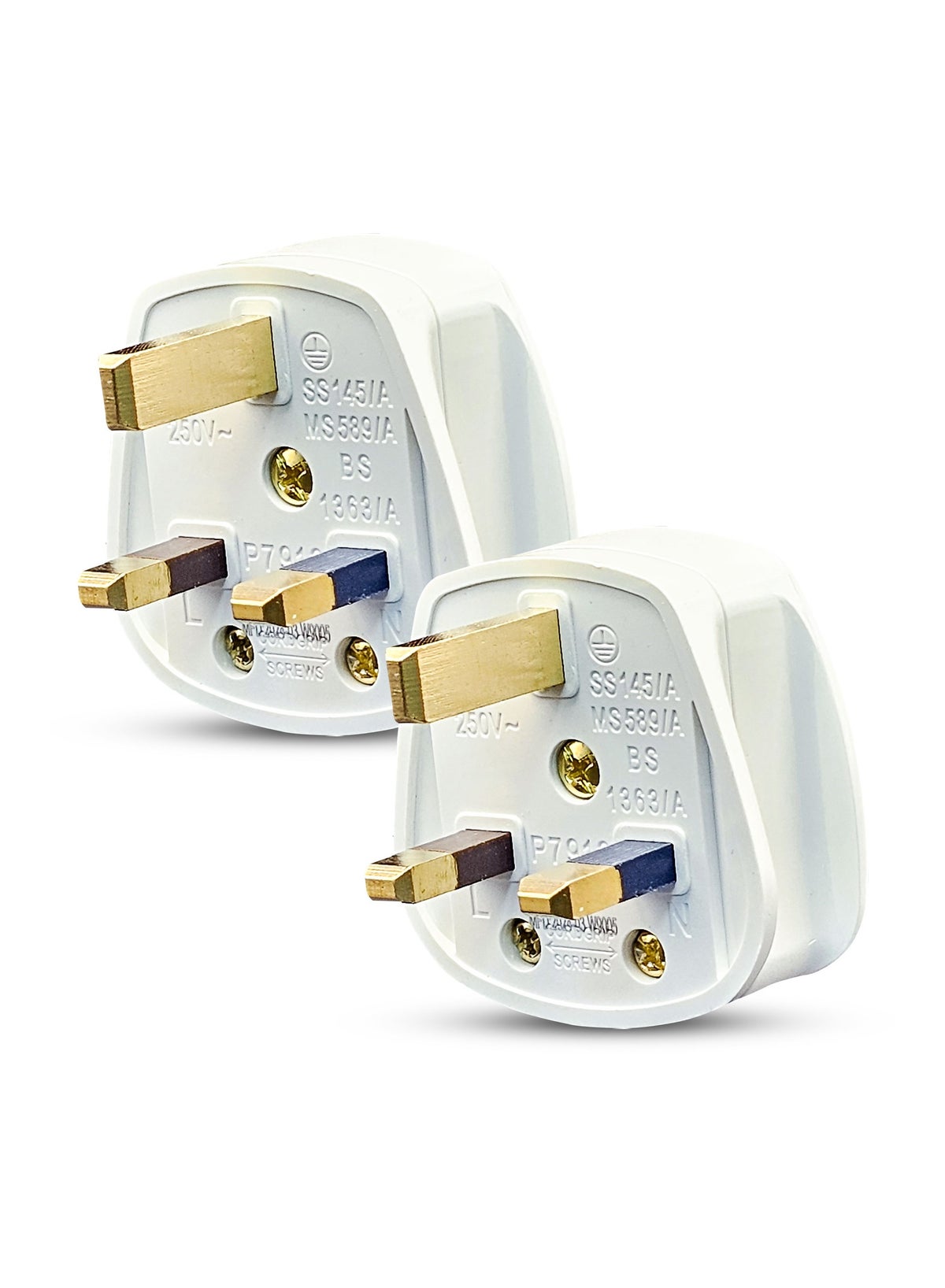 Duravel Duravel UK Fused 13 Amp White Mains 3 Pin Household Plugs ...