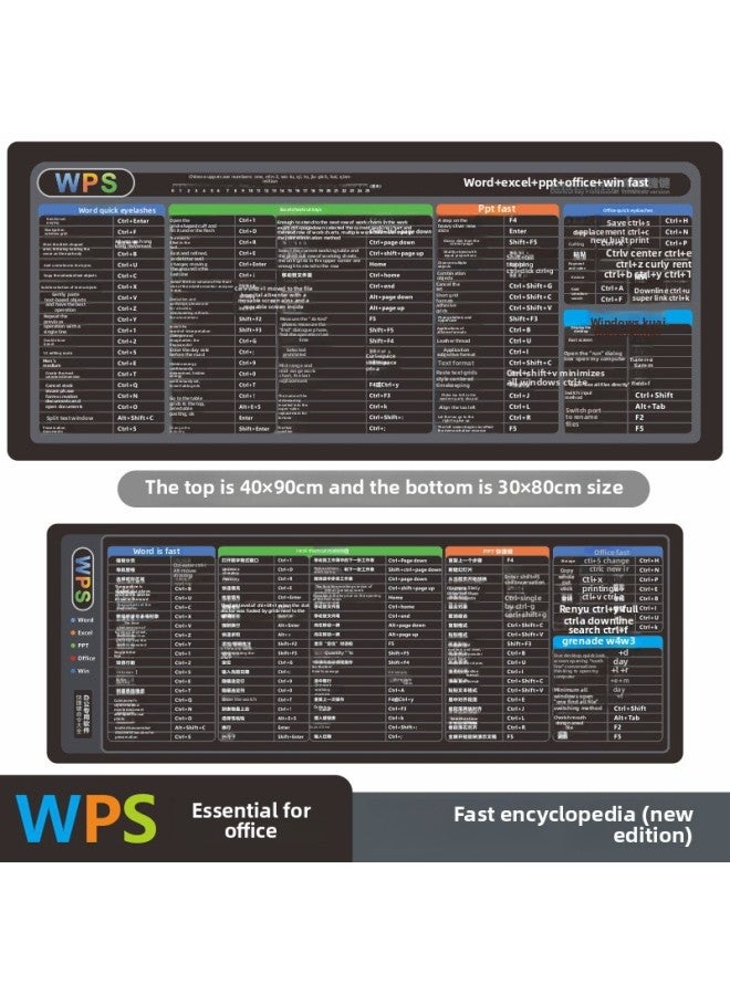 Generic Cad Mouse Pad Office Wps Word Excel Ps Pr Cdr Common Shortcut ...