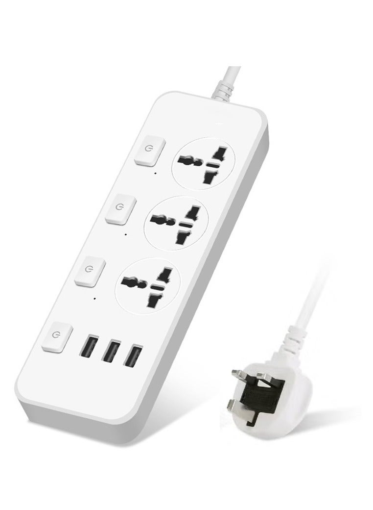Generic 6 in 1 Power Universal Socket, with 3 sockets and 3 USB ports ...