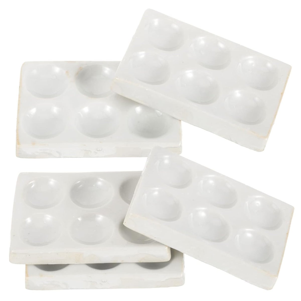 Generic 6 Hole Ceramic Spot Plate 8X5X1CM Chemical Testing Reaction ...