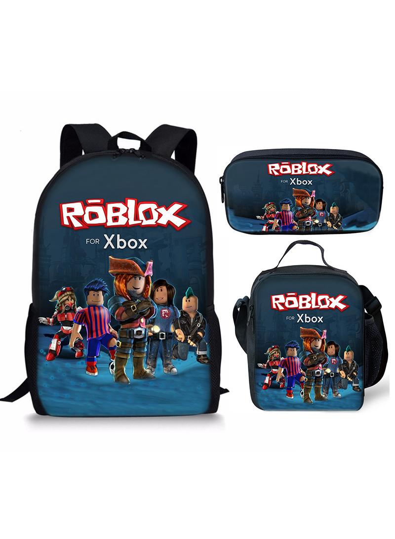 Generic 3 Pcs Set Roblox Bags Backpack School Bag Lunch Bag Pencil Case ...