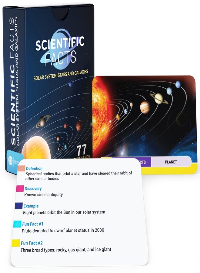 Briston Scientific Facts Flash Cards - 77 Astronomy Learning Cards with ...