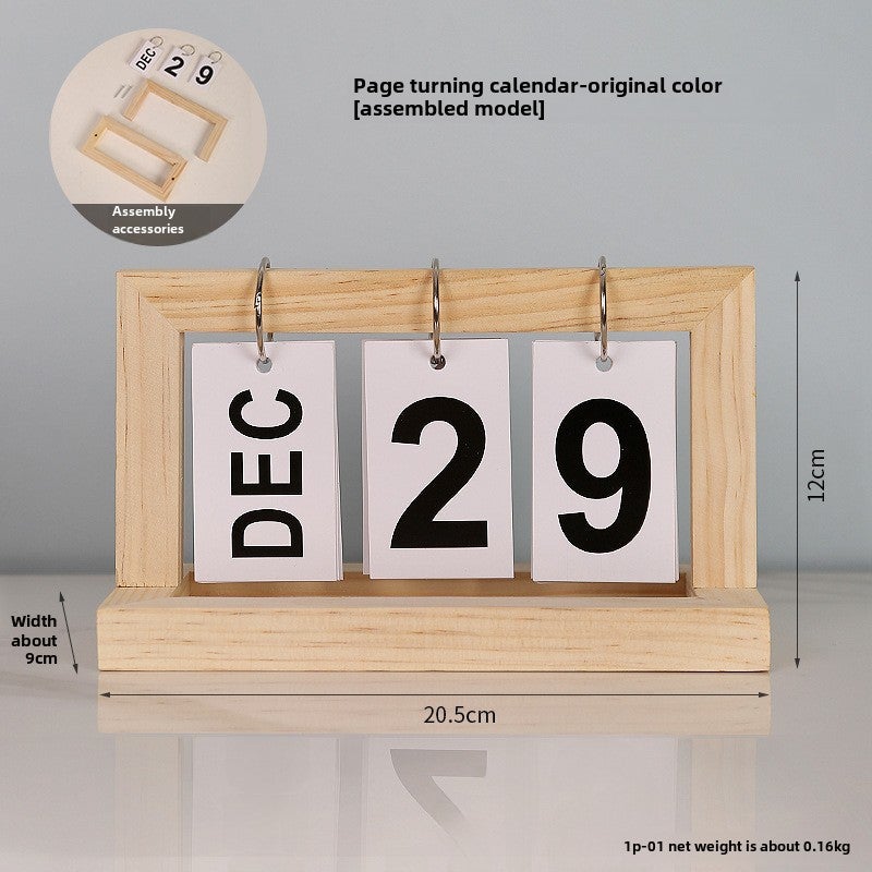 Nordic Wooden Perpetual Calendar Art 7007P-01-Flip Calendar-Primary ...