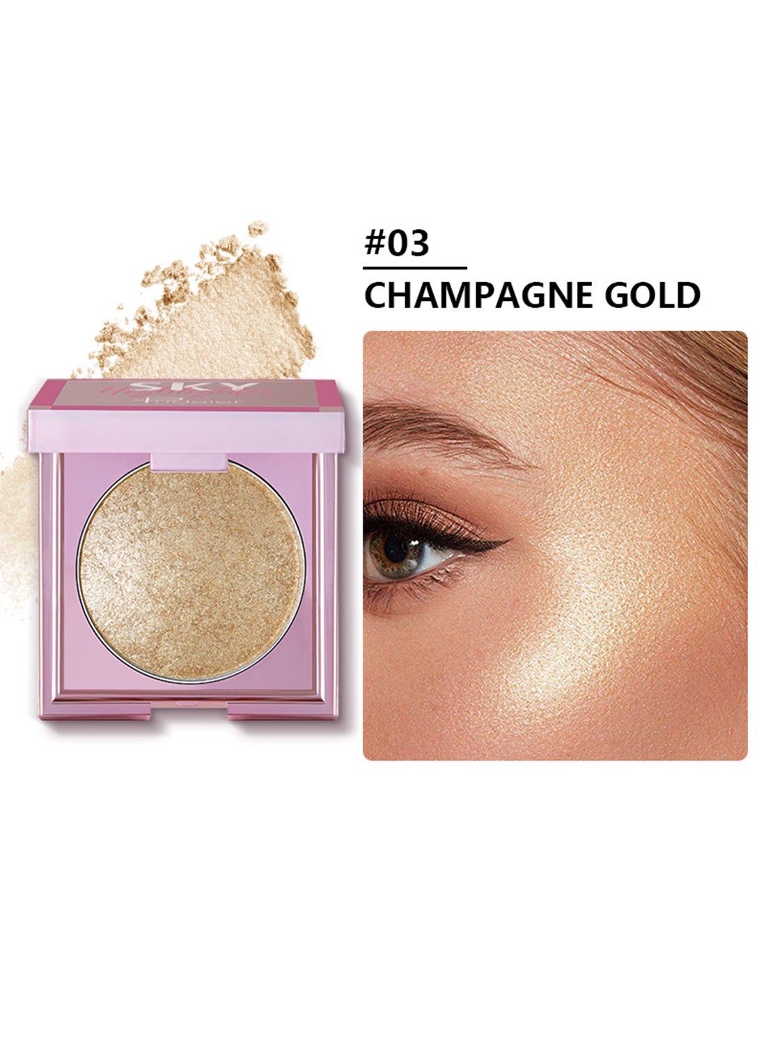pudaier Sky Highlighter Powder Shimmering Glitter Long Lasting ...