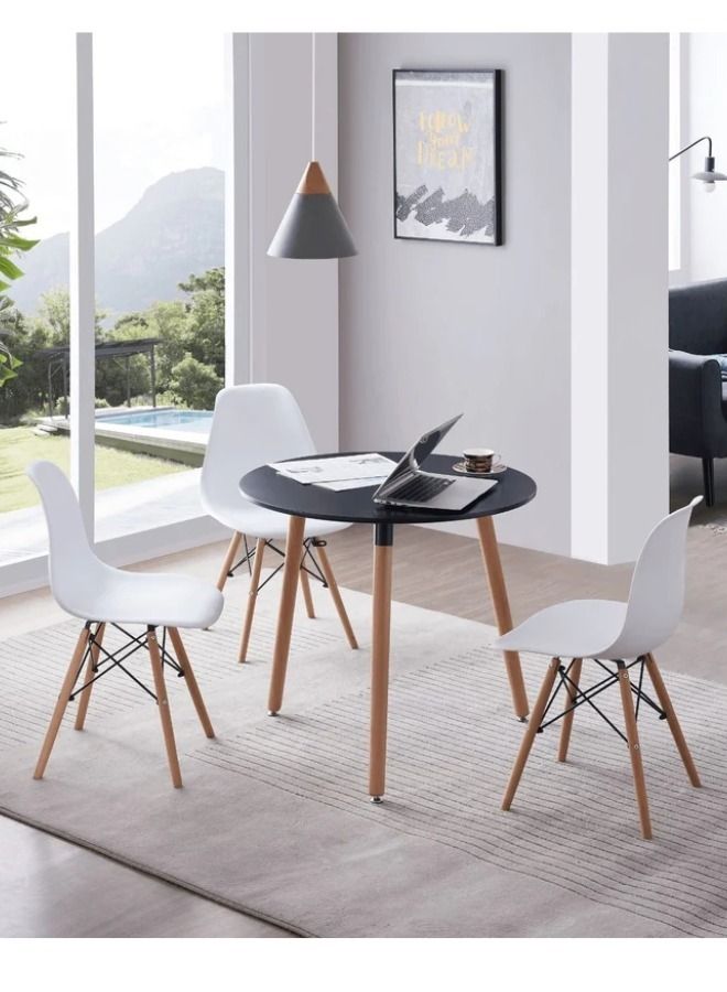 MAAS Round side table with rounded legs and sides of solid wood for ...