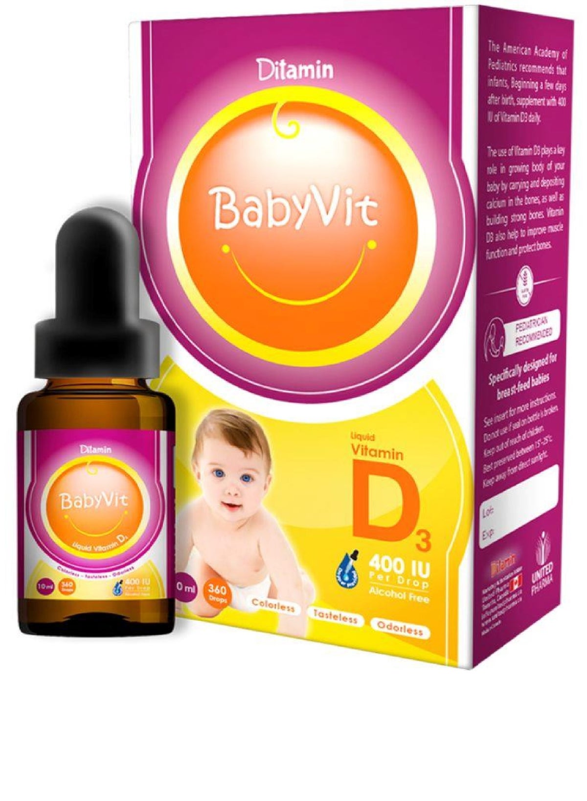 Ditamin BabyVit D3 400 IU Drops 10ml | Best Price UAE | Dubai, Abu Dhabi