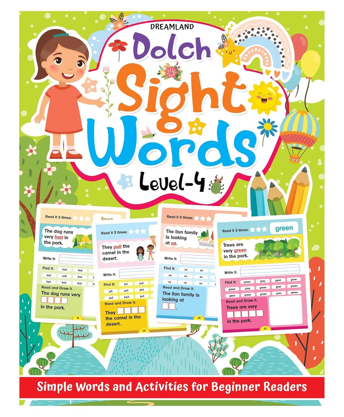 Dolch Sight Words Level 4 Activity Book for Kids Age 4–7 Years | Fun ...