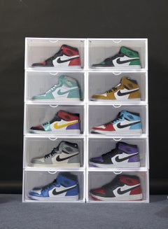 Golden Shoe Storage Box Large 10 Pack Clear Stackable Shoe Organizer ...