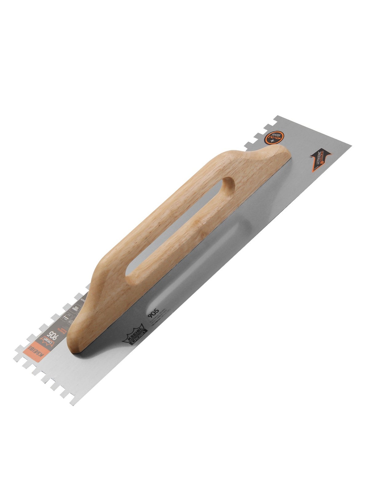 KSEIBI Two-Handed Plastering Trowel with Teeth, 14x50cm, Made of Carbon ...
