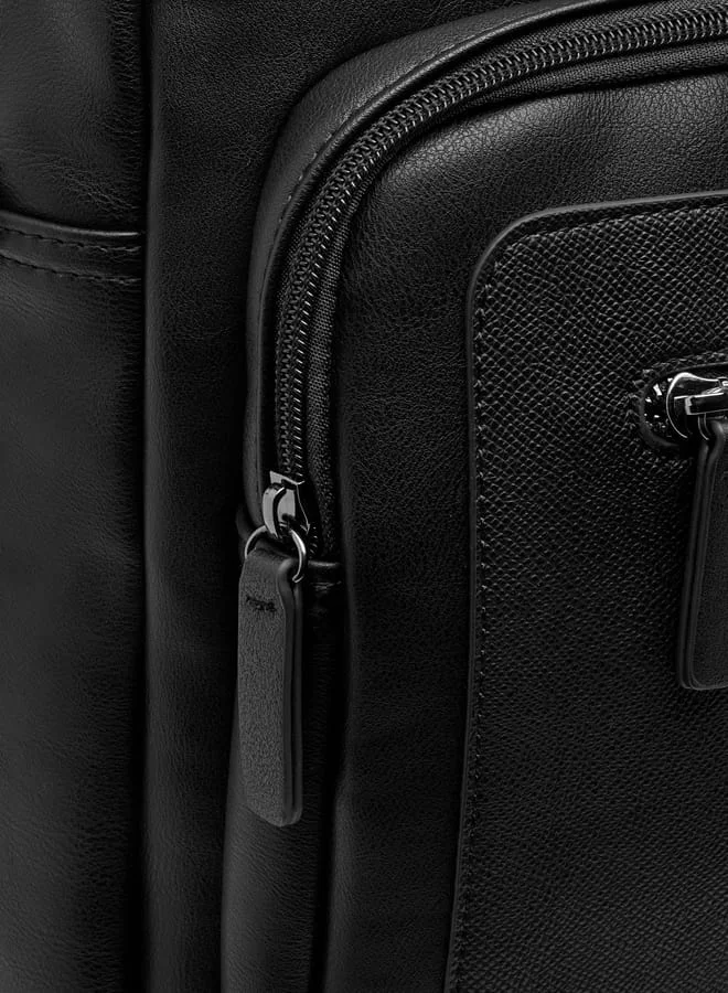 DUCHINI BLACK Mens' Logo Detail Laptop Bag with Top Handles and Zip ...