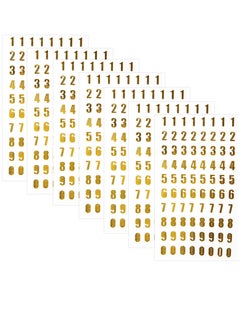 SYOSI Gold Glitter Number Stickers 7 Sheets Self Adhesive Small Numbers ...