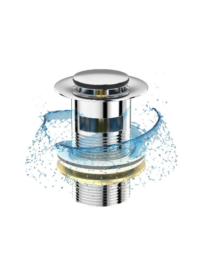 Generic Slotted Pop Up Sink Plug in Chrome Finish, Strainer Accessories ...