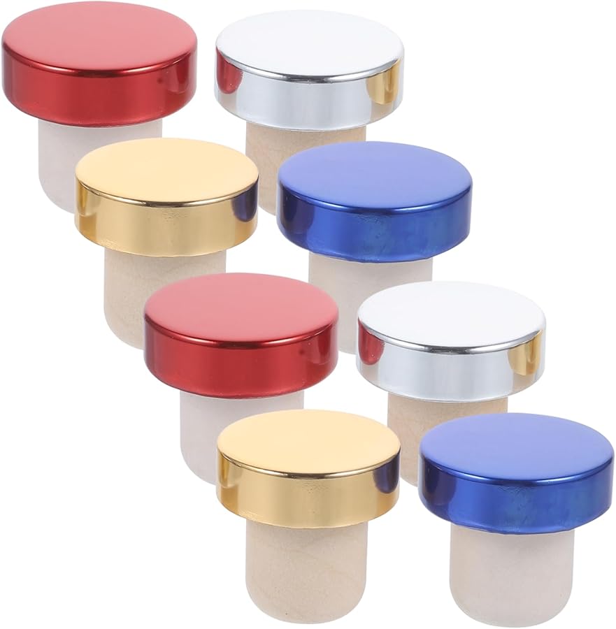 Generic 8 Pcs Aluminum Polymer Wine Bottle Stoppers for Home Bar Party ...