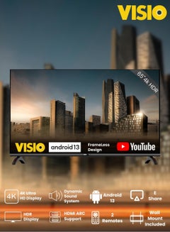 Visio VISIO 65-Inch Frameless 4K Smart Android 13 TV with Built-in ...