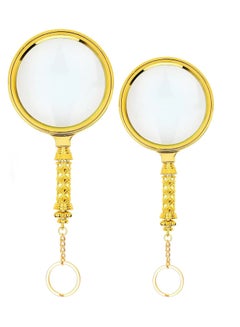 Generic 10X Handheld Magnifying Glass Set with Detachable Carved Handle ...