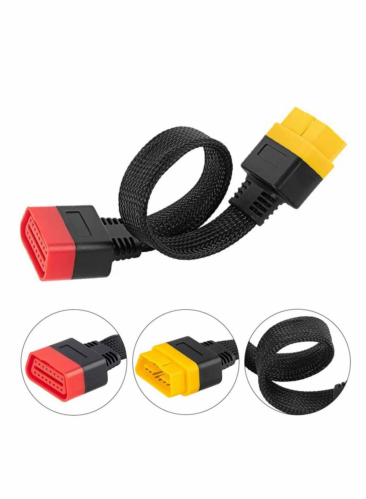 SYOSI OBD2 Extension Cable OBDII Extend Full 16Pin Male to Female for ...