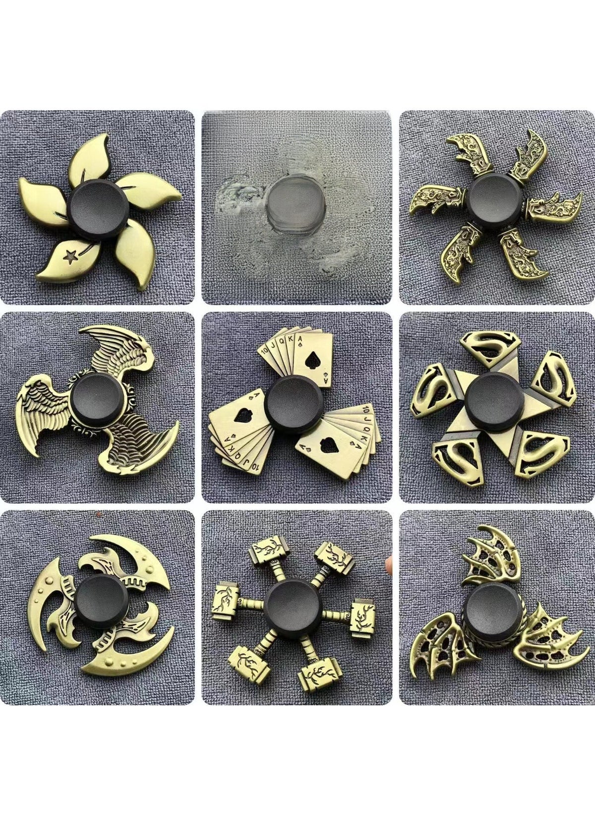Generic Antique Bronze Alloy Fidget Spinner Stress Relief Gyro Baby ...