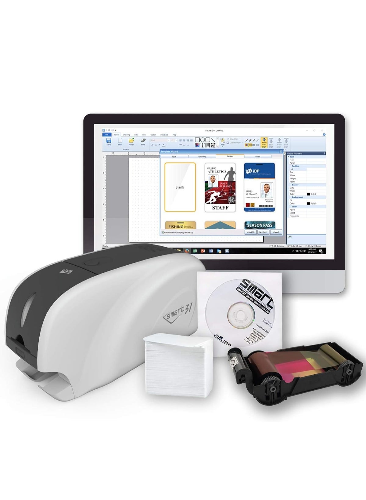 IDP IDP SMART-31S ID Card Simplex Printer Kit with PC Only Software ...