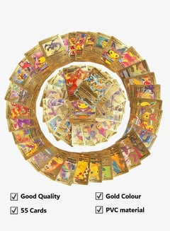 Pokemon Gold Pokemon Cards Golden Foil Set 55 Pcs Including Vmax Rares ...