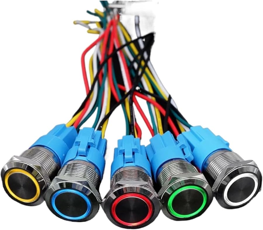 Generic Blue With Wire 22mm Metal Push Button Switch 12v 220v ...