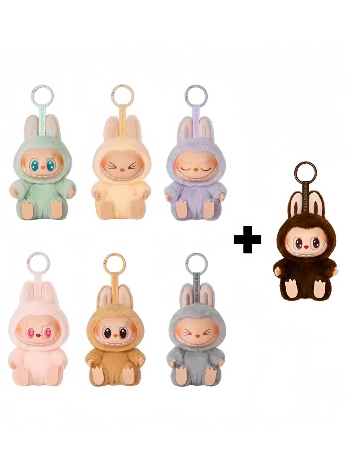 LABUBU 7-PACKS Doll Pendant Labubu 2rd Generation Macaron Vinyl Plush ...