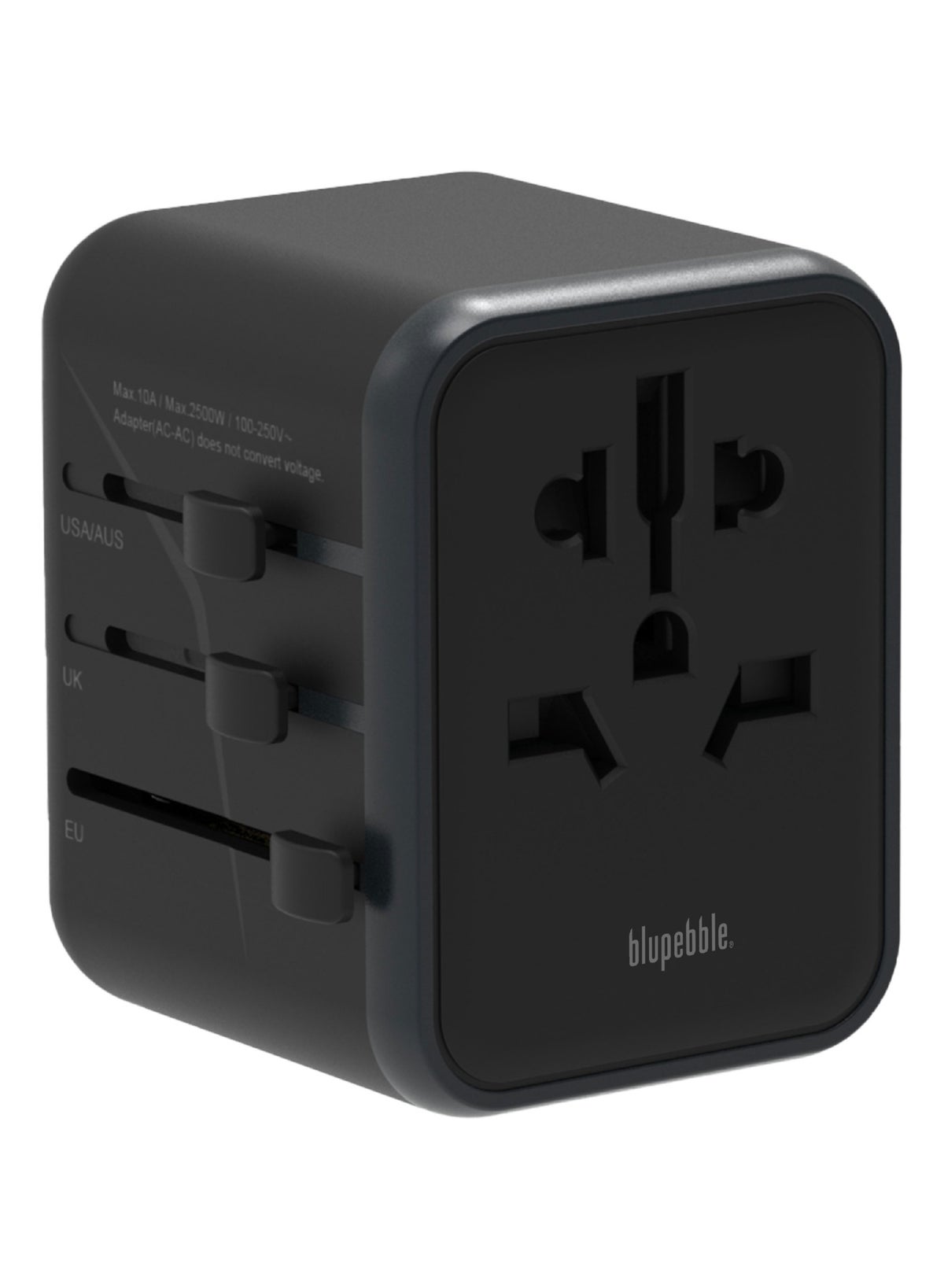 blupebble Passport Three World Travel Adapter | Fast Charging with USB ...
