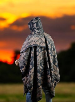 Generic Capecho wool scarf shwal Warm Hooded Unisex Alpaca Wool Cape ...