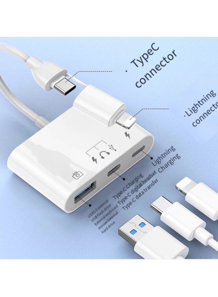 Loquat 5 in 1 Dual Head card reader Apple+Type-C Interface [Read USB ...