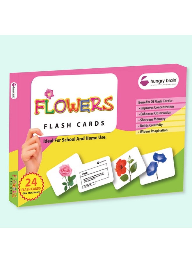 Hungry Brain My First Flowers Flash Cards for Toddlers, 24 Cards, 48 ...