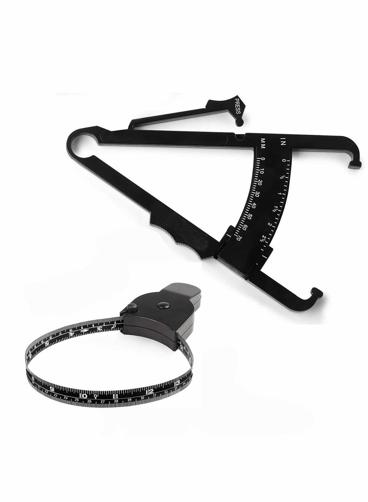 Y&D Body Fat Caliper and Measuring Tape for Skin Fold Analyzer BMI ...